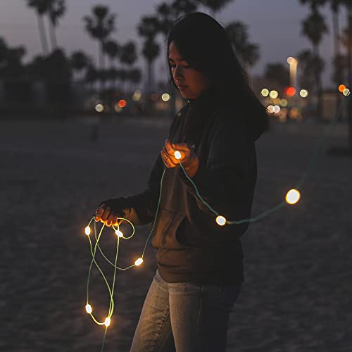 MPOWERD Luci Solar String Lights + Phone Charger: White 18' Rechargeable via Solar or USB-A, 100 Lumens LEDs, Lasts Up to 20 Hours, Waterproof, Camping, Backyard, and Travel