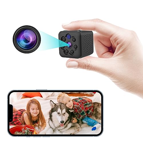 Crazytree Mini Wireless WiFi Camera Security Camera Built-in Battery - 120° Wide Angle Lens HD 1080P Nanny Camera with Night Vision, Remote Viewing for Security with iOS,Android Phone APP