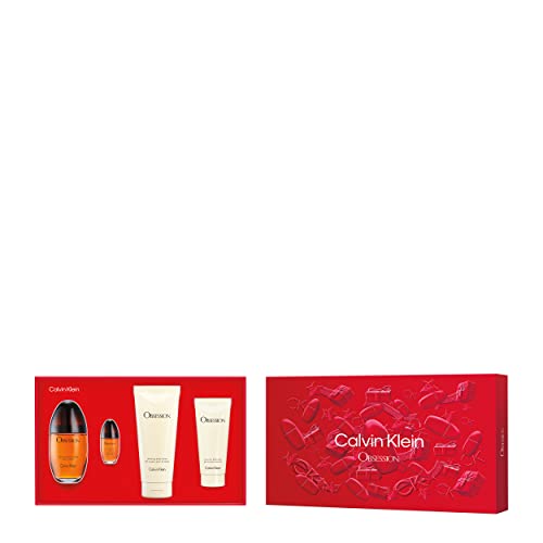 Calvin Klein Obsession for Women 4-Piece Fragrance Holiday Gift Set (3.3 Fl Oz, 6.7 FL Oz, 3.3 Fl Oz, .55 Fl Oz)