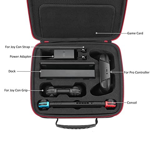 Carrying Case, Shockproof Game Storage Case Portable Foam Padded with Shoulder Strap for Game Console