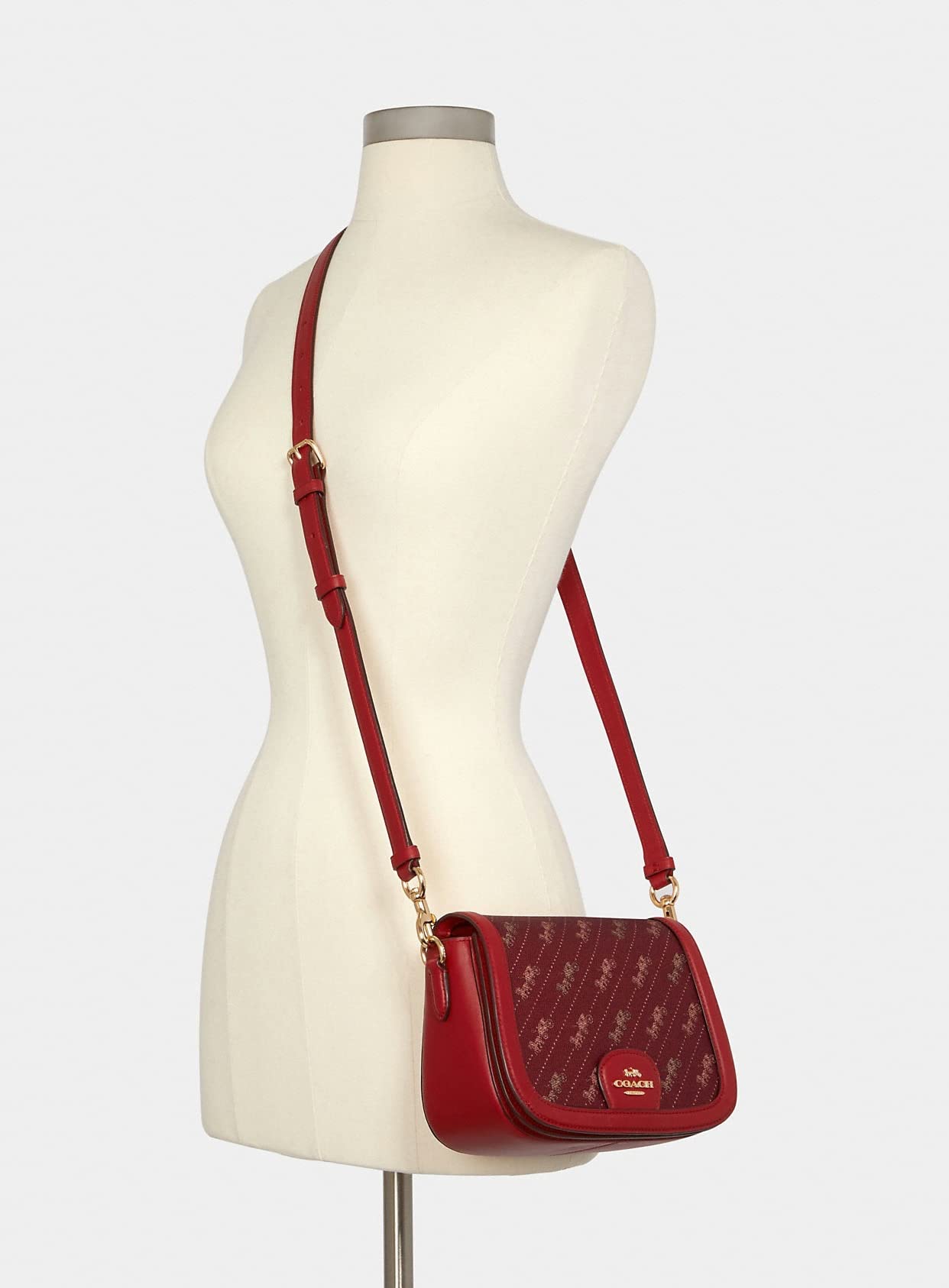 Coach Womens Saddle Bag With Horse And Carriage Dot Print (Multicolored)