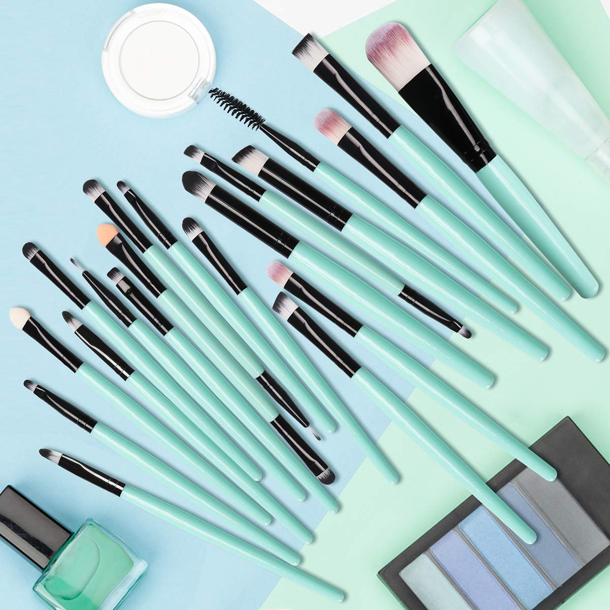CINIDY 20 pcs Makeup Brush Set tools Make-up Toiletry Kit Wool Make Up Brush Set (black)