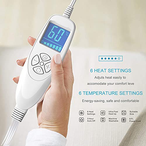 KOTOFATA Quick Heat pad Heating Pads for Cramps Shut Off, Back Pain and Cramp Treatment Pads Soft and Comfortable Fabric Pads with LCD Screen to Keep Warm in Winter