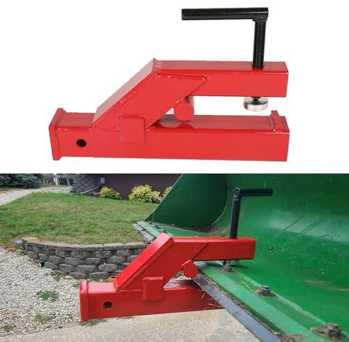 Gooeap Clamp On Trailer Hitch Tractor Ball Bucket Trailer Receiver Hitch 2" Hitch Mount Adapter Compatible with Deere Bobcat Tractor Bucket Red