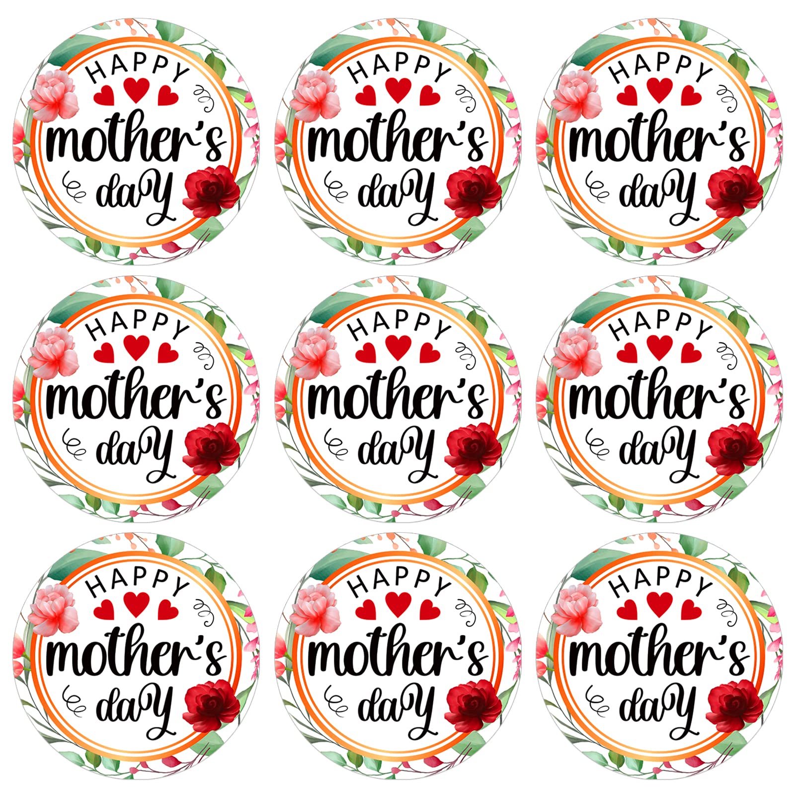 WhatSign 36Pcs Happy Mothers Day Labels Stickers 1.5" Floral Mothers Day Gift Tags Stickers Mothers Day Presents Labels Stickers for Envelope Seal Cards Boxes Gift Wrap Party Favors Decorations