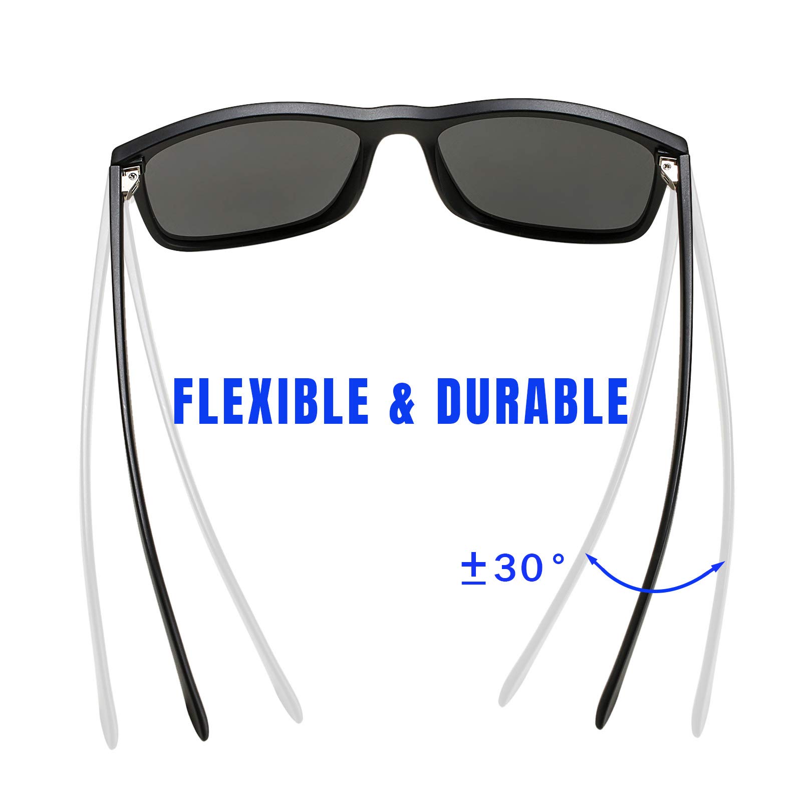 DeBuff Unisex Polarized Sunglasses Classic Retro Sun Glasses, Unbreakable TR90 Frame