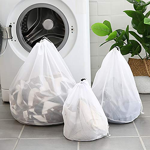Ochine Mesh Laundry Bags Washing Bag for Delicates, Travel Storage Organize Bag Machine Clothing Wash Bags with Locking Drawstring Closure for Bra, Lingerie, Underwear, Socks, Clothes (1 Pack)