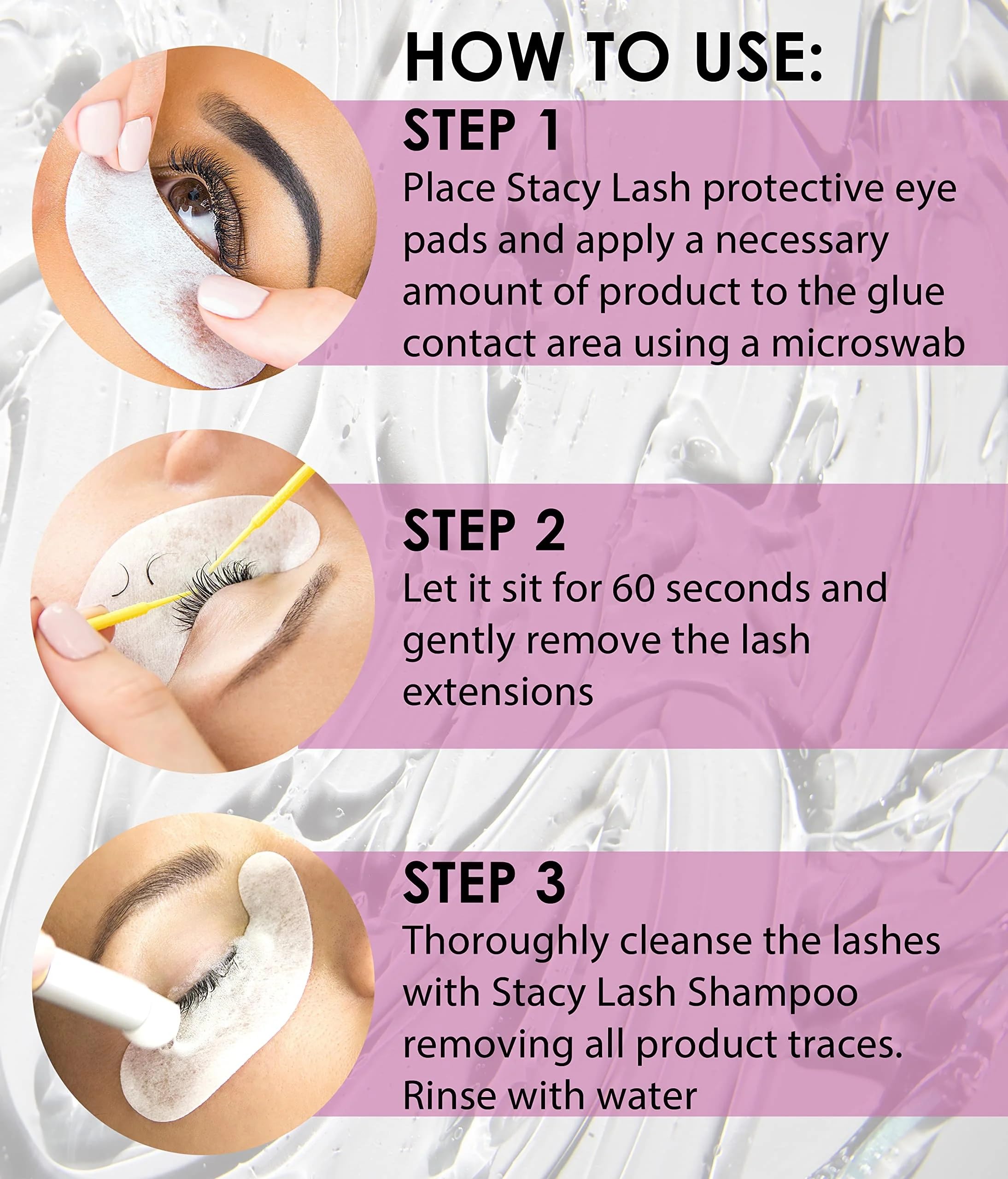 Eyelash Extension Remover by Stacy Lash (0.51 fl.oz / 15 ml) / Odorless Lash Remover for Lash Extensions / 60 Sec Dissolution Lash Glue Remover/Professional Lash Tech Supplies