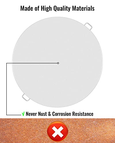 Fire Pit Lid Fit for Solo Stove Bonfire 19.5" Fire Pit, Steel Round Cover with Heat Resistant Handle, Outdoor Fire Pits Wood Burning and Camping Accessories