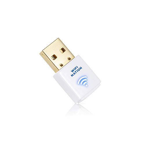 WiFi Nation® WiFi Dongle Mini 802.11ac AC600 USB WiFi Adapter, chipset: Realtek RTL8811AU, Dual Band 2.4GHz or 5GHz, Windows, MacOS, Linux Supported - White