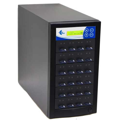 EZ Dupe 1 to 23 Xtreme SD and TF (MicroSD) Duplicator - Secure Digital Flash Media SDXC SDHC Cloner Copier (35MB/Sec) with DOD Compliant Data Erase (EZDSDMSD23T)