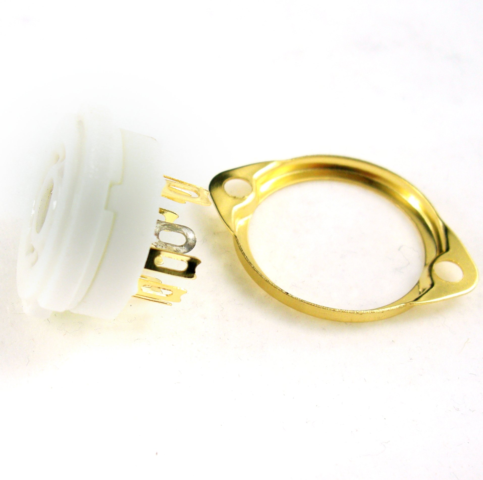 Cary 4pc Gilded 9pin Ceramic Vacuum Tube Socket Mount Gold Valve Base for 12ax7 12au7