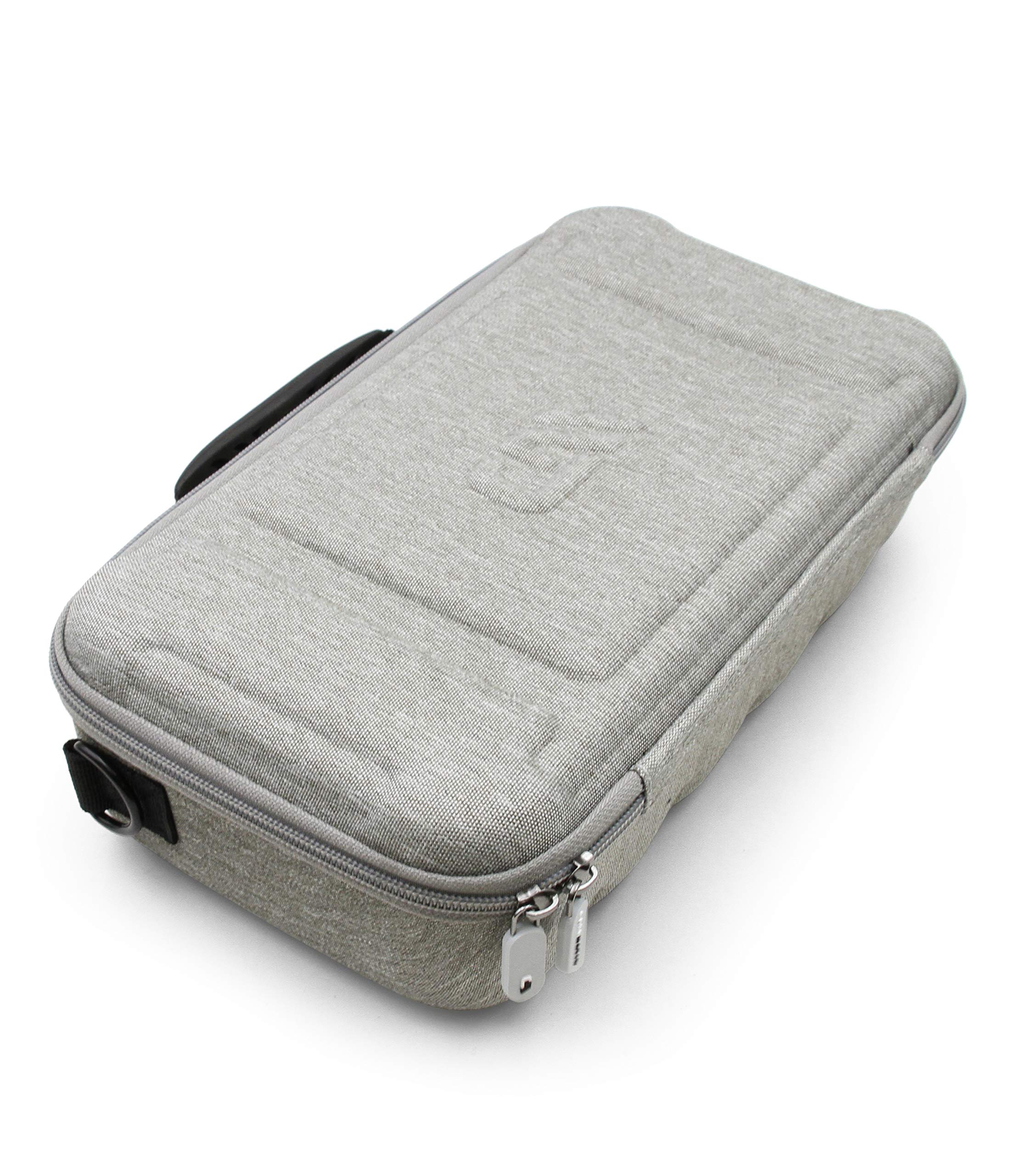CASEMATIX Dual Wireless Microphone Case for Wireless Mic System Compatible with Sennhesier, Shure Microphones and More, Dual Mic Bag with Shoulder Strap and Hard Shell Gray Exterior