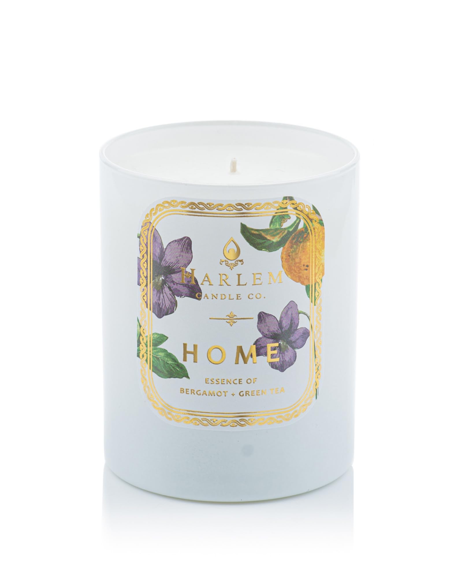 Harlem Candle Company Home Luxury Candle, 11 oz White Glass Jar, Double Wick, Soy Wax, Gift Box, Bergamot, Jasmine, Sandalwood, Mandarin Orange and Green Tea Leaves,80 Hour Burn