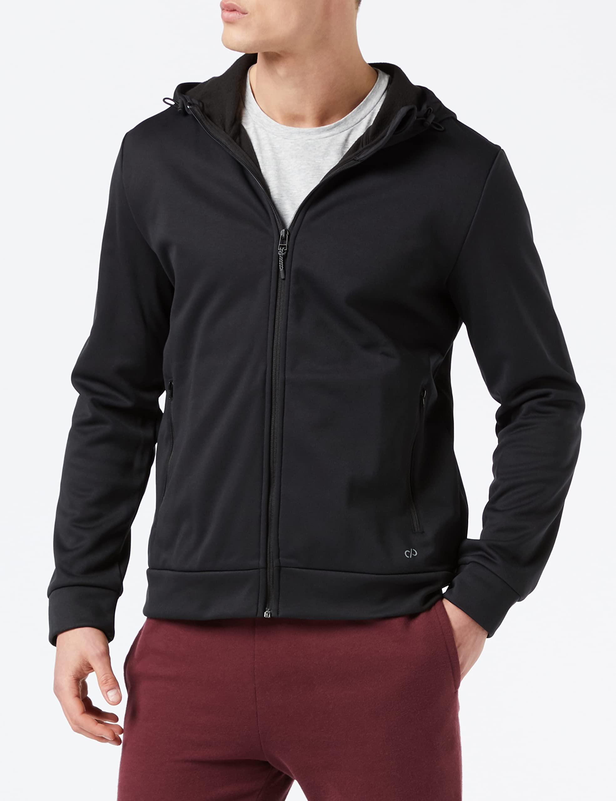 CARE OF by PUMA Men's Tech Hooded Fleece Jacket, Black, EU S (US S)
