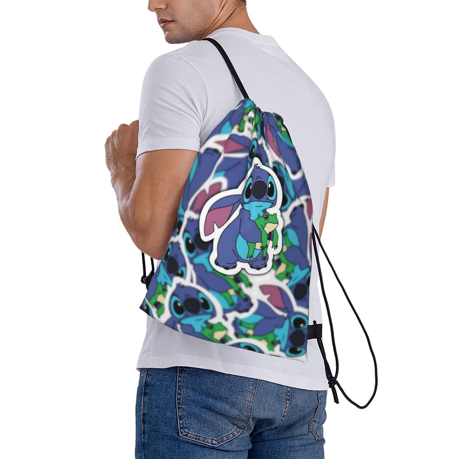 Cartoon Drawstring Backpack Gym Bag Waterproof Backpack Yoga Training Gymsack Sport Strap Pack Bag For Women Men