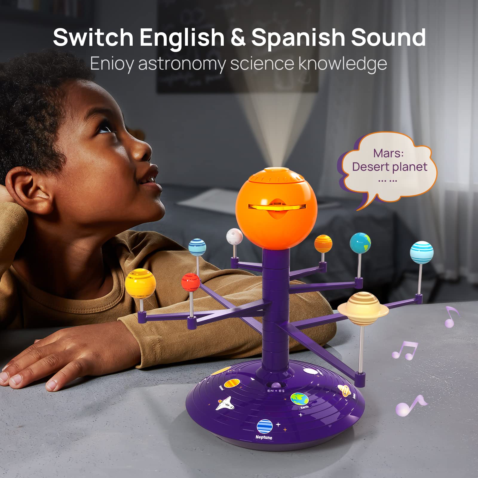 Science Can Solar System for Kids, Talking Astronomy Solar System Model Kit, Planetarium Projector with 8 Planets STEM Space Toys for 3 4 5+ Years Old Boys Girls