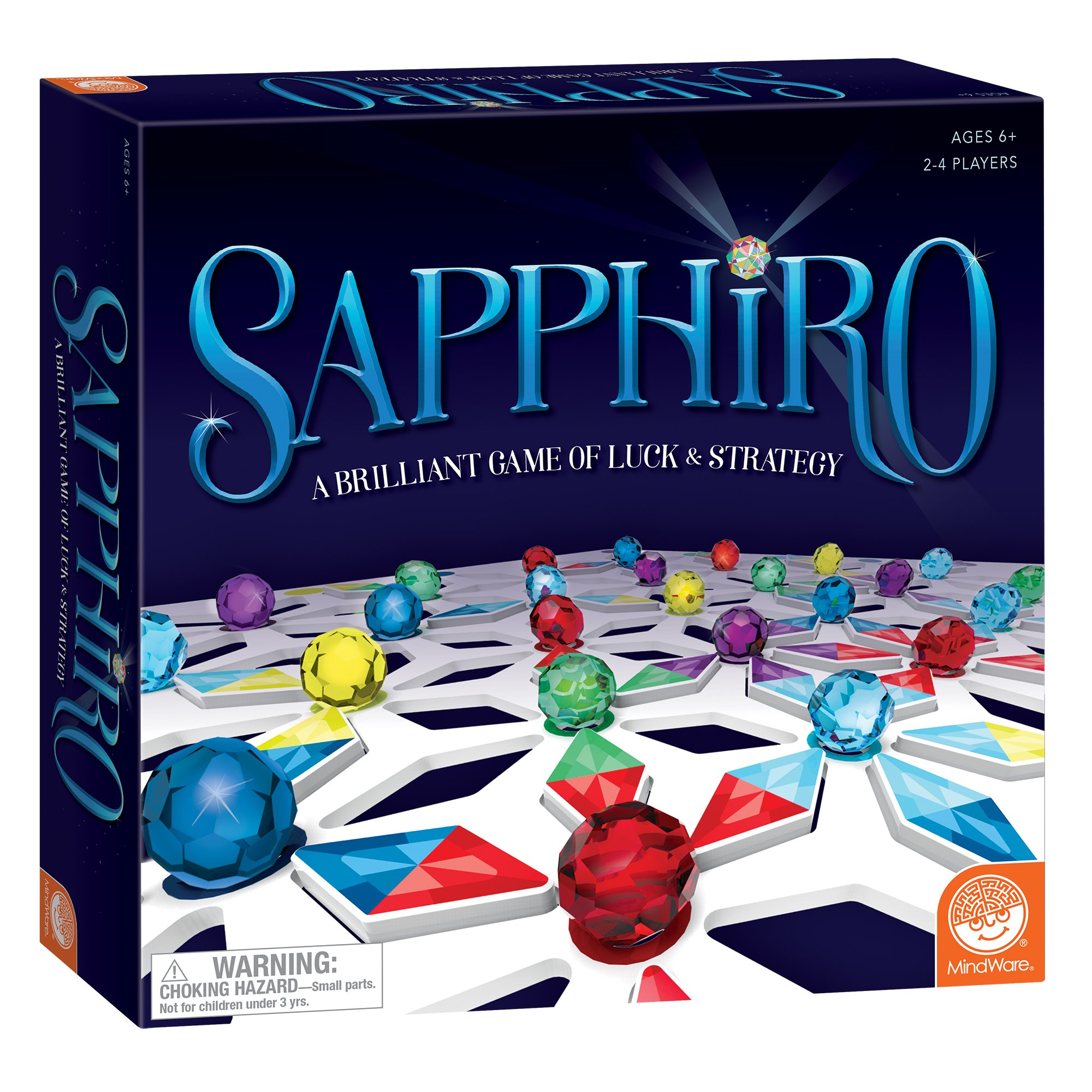 MindWare Sapphiro β Strategy Family Game for All Ages β All-Inclusive & Fun for Kids & Adults β 140pc Board Game for 2 to 4 Players, Ages 6+