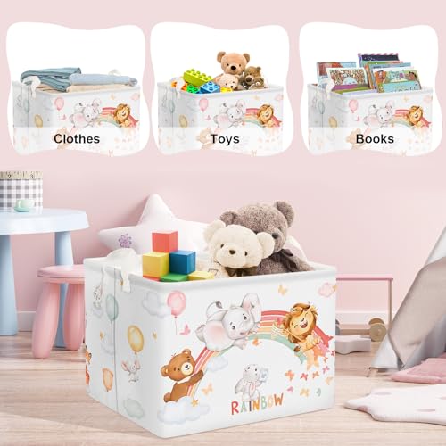 Clastyle Urban Dog Aircraft Nursery Storage Basket Clouds House Rectangle Toy Clothes Book Storage Bin, 36L
