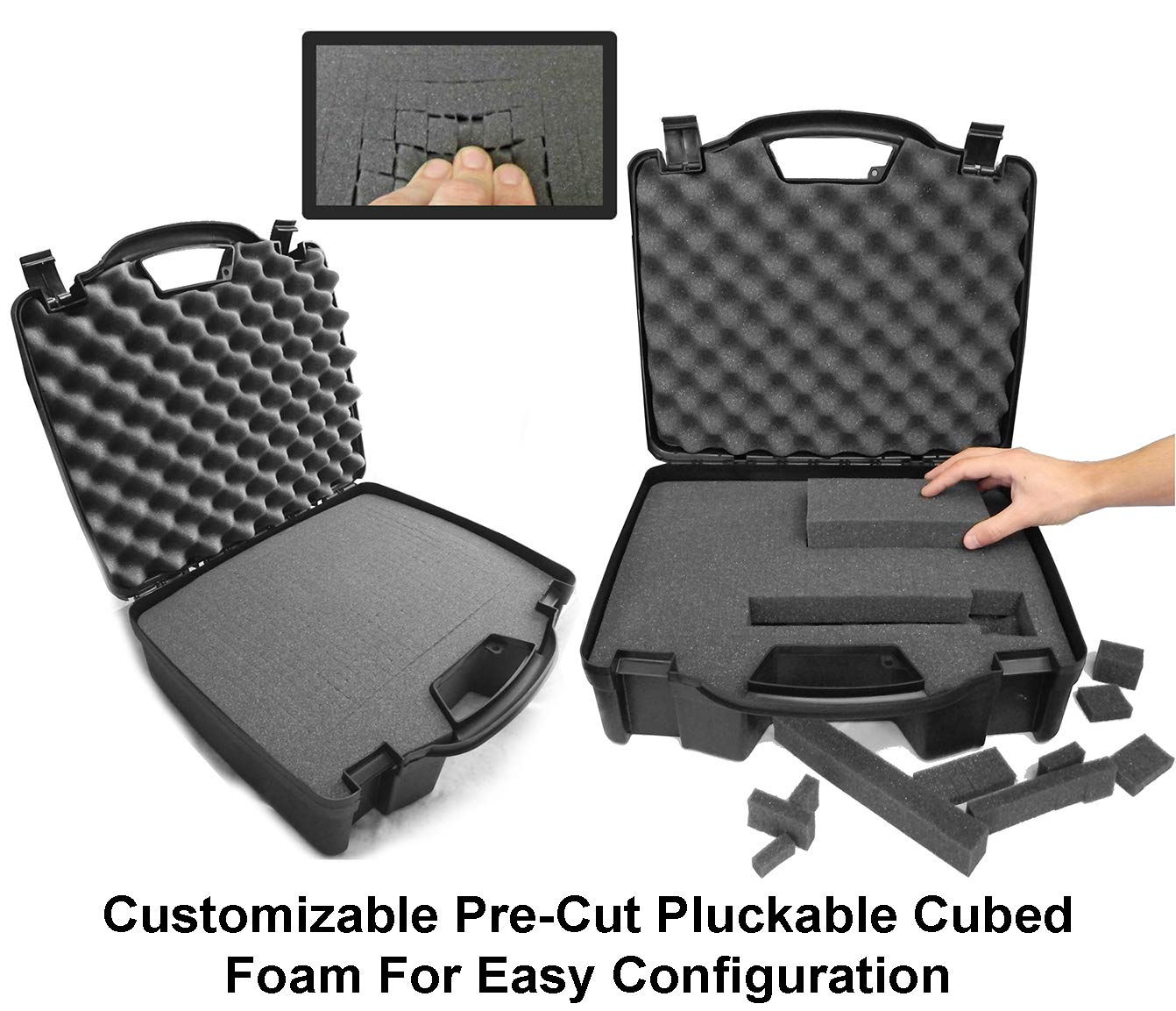 CASEMATIX Cardioid Dynamic and Vocal Microphone Hard Case Compatible with Shure Microphones SM58, SM57, Beta 58A, PG48, PGA58 and More with Customizable Foam for up to 6 Mics