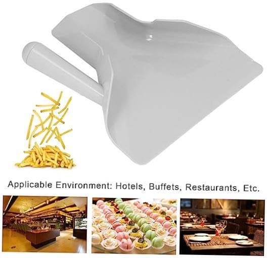 Multi-Purpose Gray Dessert Scoop – French Fry Chip & Ice Candy Bagger for Snacks & Desserts – Commercial Grade with Right Handle for Popcorn – Versatile Kitchen Tool