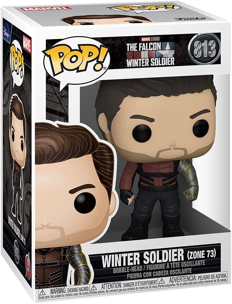 Winter Soldier (Zone 73) Funko Pop Protector Bundle - Marvel: Falcon and The Winter Soldier - Winter Soldier (Zone 73) Pop Figurine 3.75 Inch with Clear Plastic Pop Protector Case