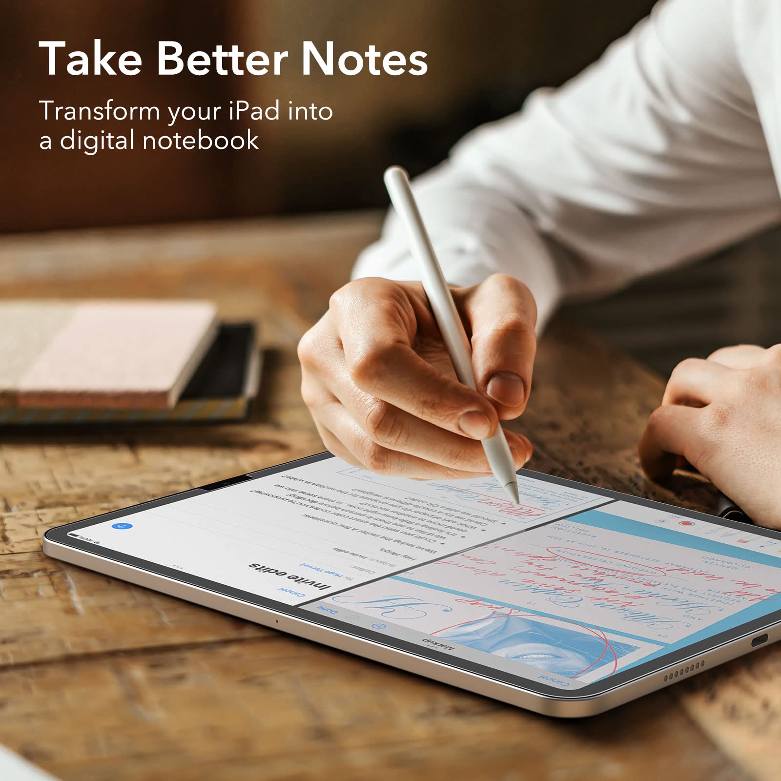 ESR Ascend Keyboard Case Paper-Feel Screen Protector for iPad Air 5/iPad Air 4 (2022/2020, 10.9 inch), and iPad Pro 11 (2021/2020/2018), Write and Draw Like on Paper
