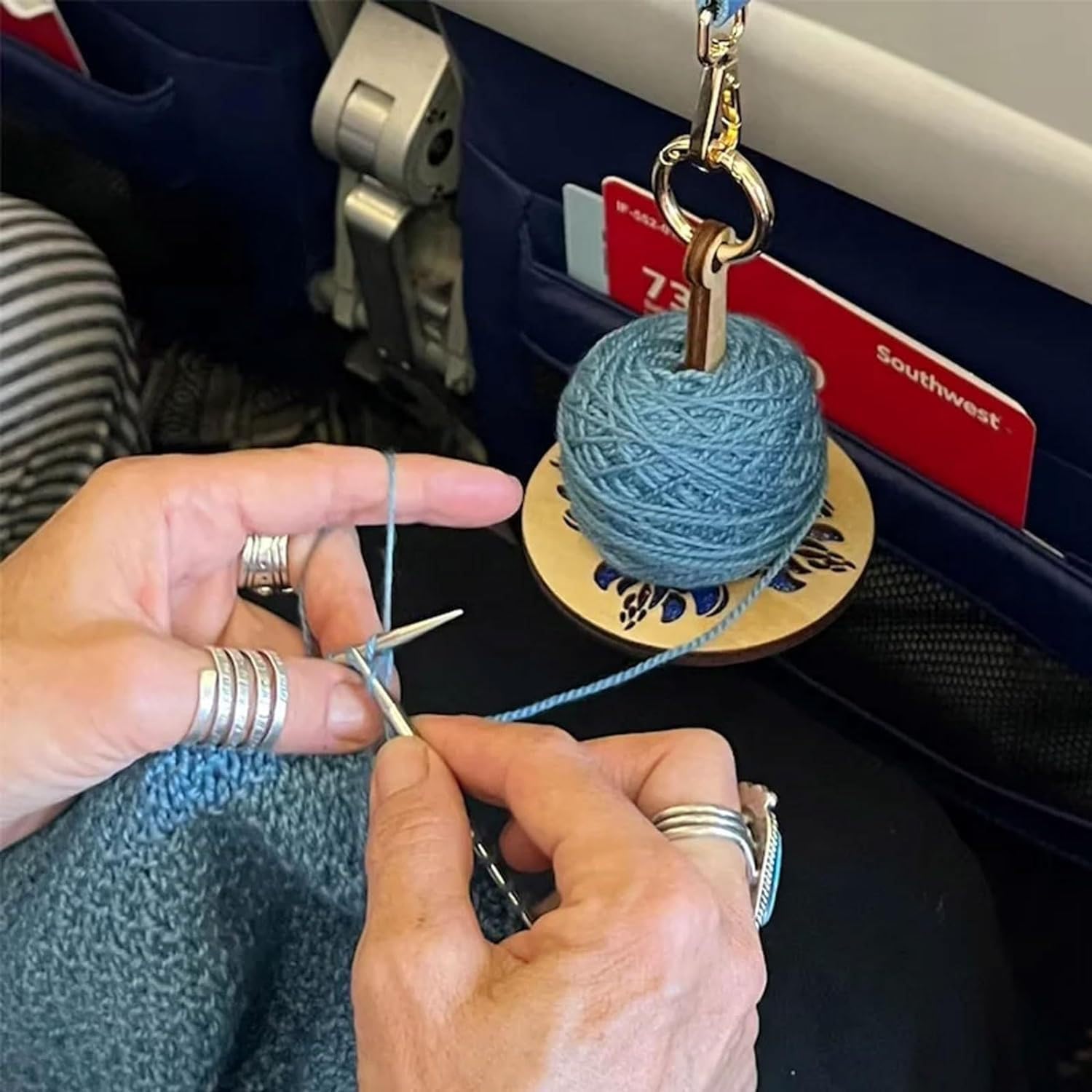 FantasyDay Portable Wrist Yarn Holder 5pcs, Mini Yarn Holder for Crochet with Wrist Strap for Knitting to Prevent Yarn from Tangling - Exquisite Pattern - Knitting Crocheting Gift
