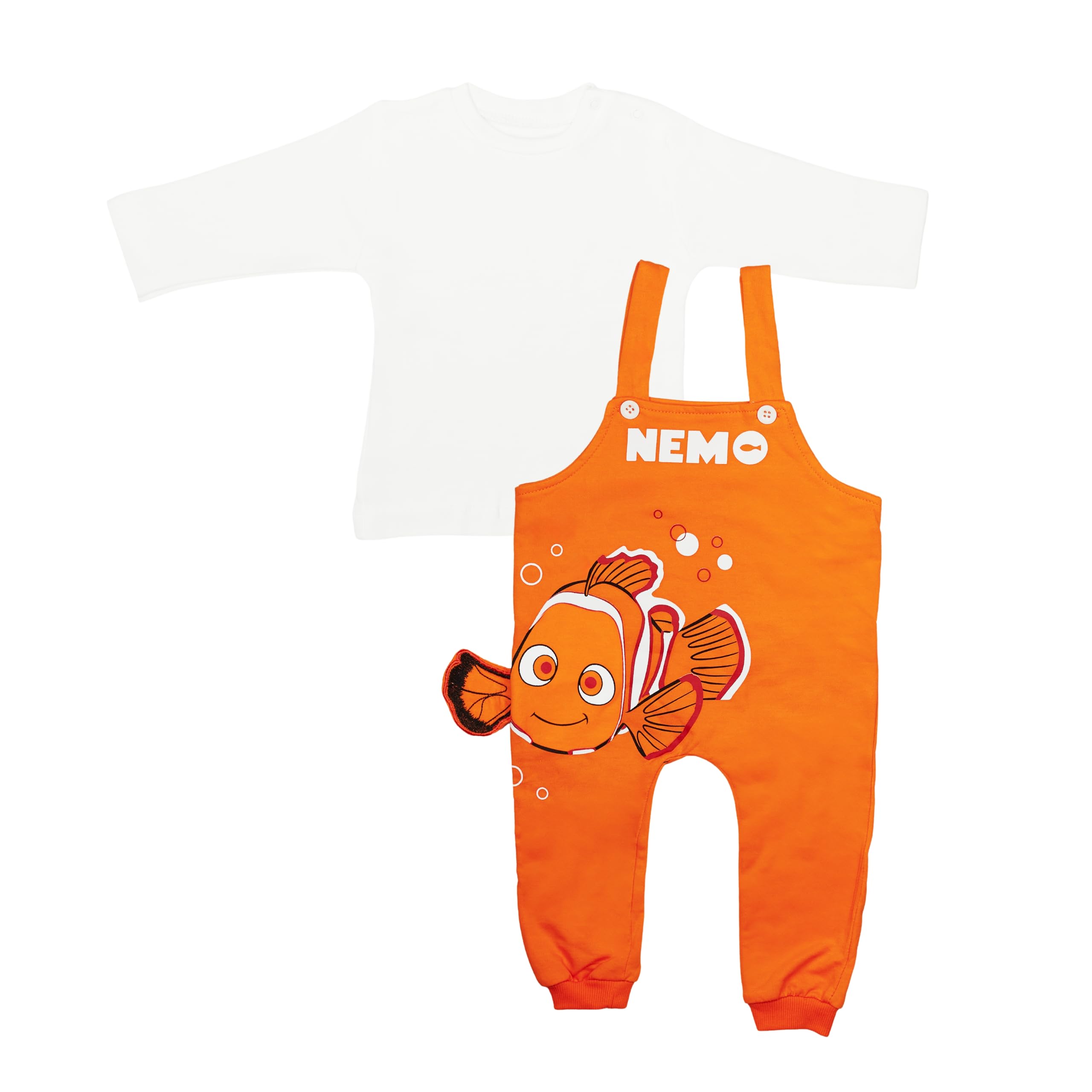 Finding Nemo Cotton Baby Overall Romper With Long Sleeve Tshirt For Newborn Infant β 2 PIECES - Boy Girl (as1, age, 18_months, 18-24 months)
