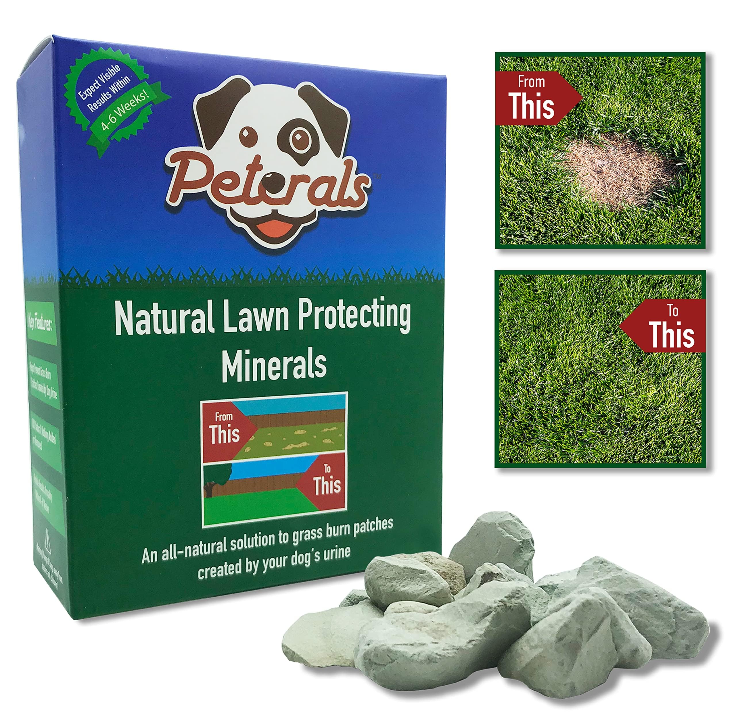 Peterals Dog Wee Neutraliser - Natural Rocks to Prevent Urine Burn Patches on Lawns - for Outdoor Use to Stop Dog Pee Killing Grass