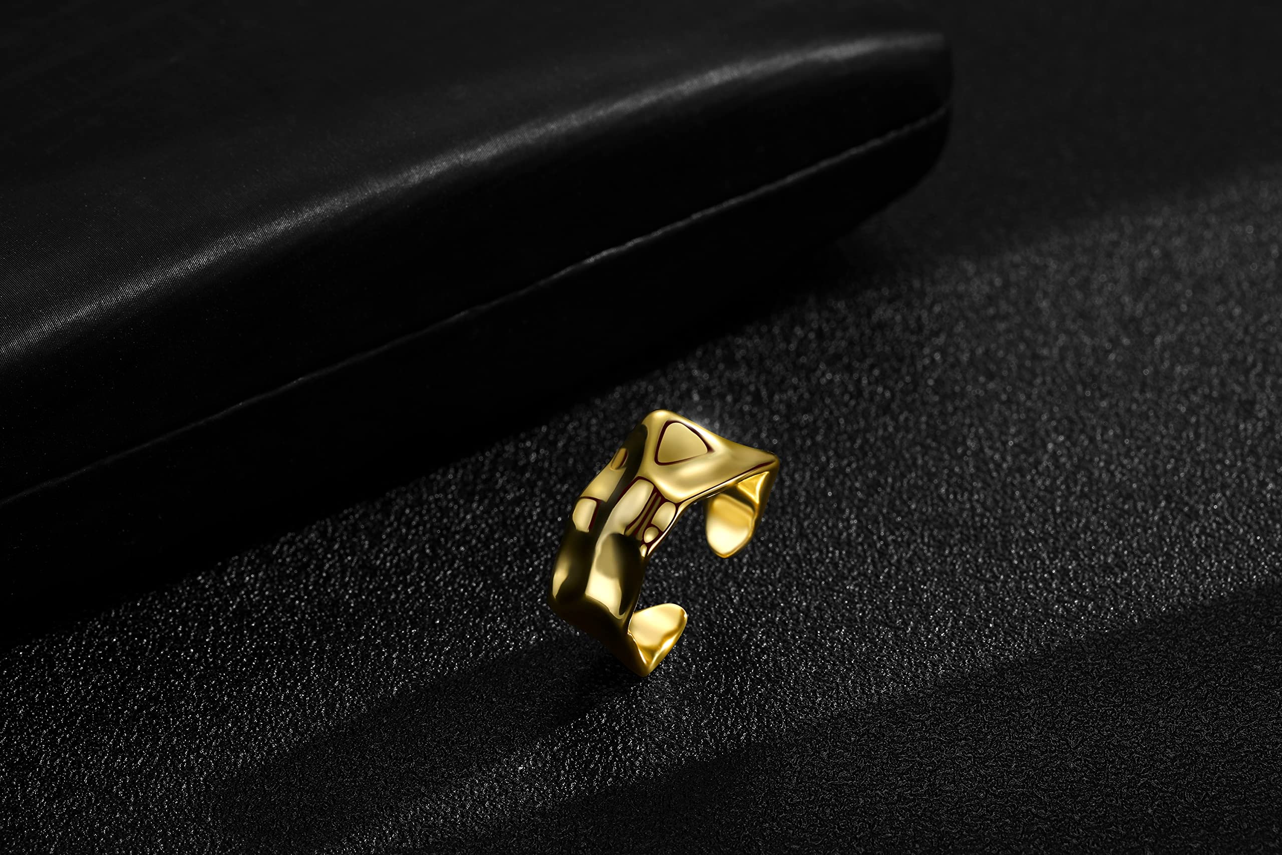 Dapai Show Bold gold ring Minimalist adjustable sign ladies ring 18K gold-plated declaration ring Ring for men and women