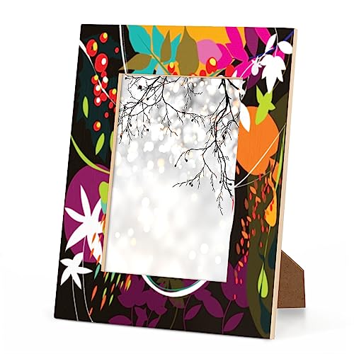 POFATO Chicken Snake Animals 4x6 Picture Frame Wood Photo Frame for Tabletop Display Wall Mount Picture Frame Display 4x 6 Inch Photo Wall Decor Home Gift Frames