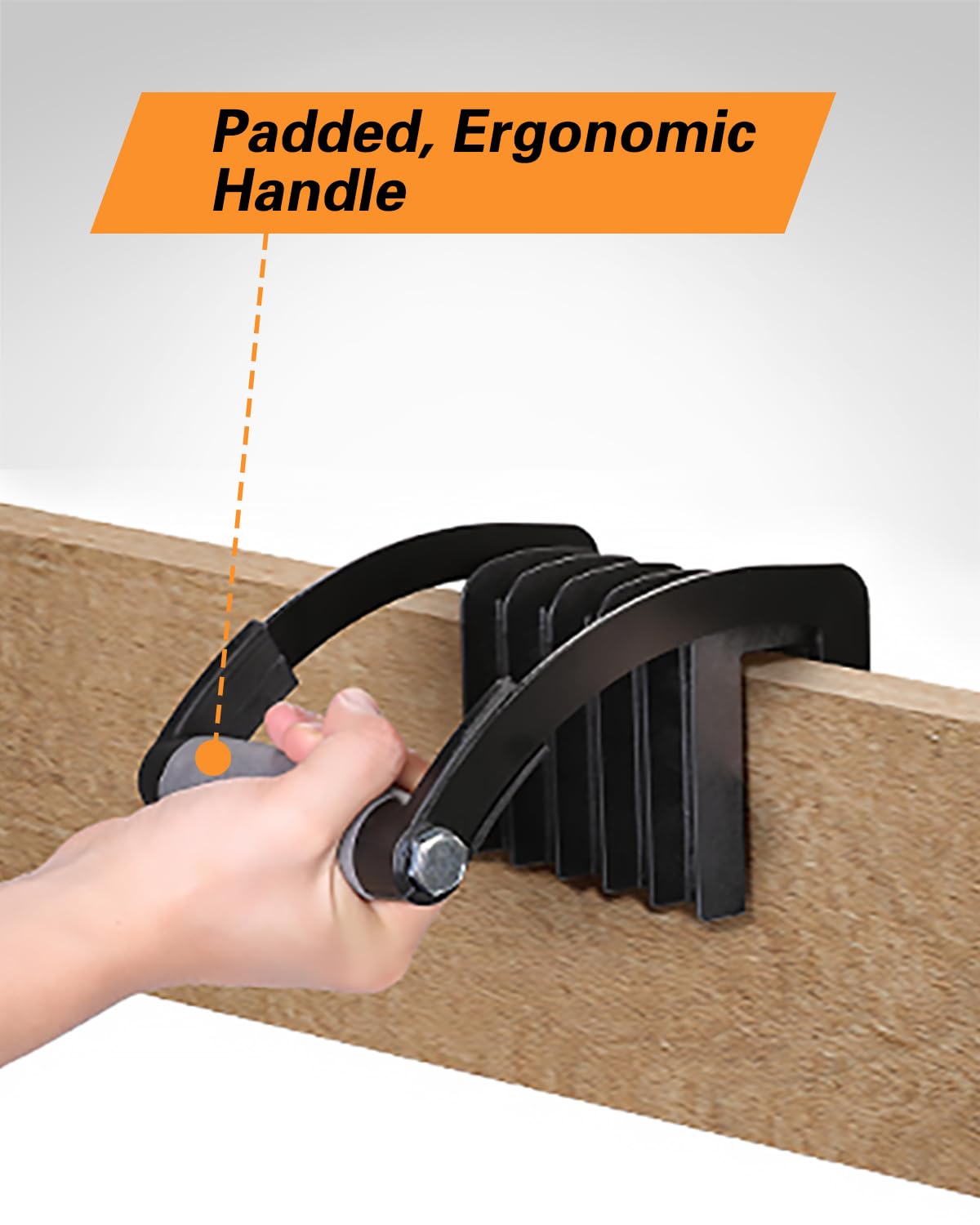 FAHKNS Panel Carrier and Plywood Lifting Tool, 0 to 3/4 Grip Range Sheetrock Gripper Carrying Soft-Grip Handle Gripper Lift for Clamp Wood Board or Drywall Lifter with Single Hand
