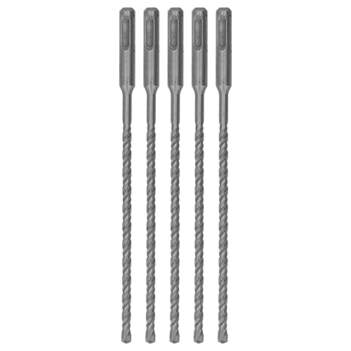 Easy Installation Rotary Hammer Drill Bit Set 5 Pieces Impact Drill Bits Quick Chip Removal 2 Flute Carbide Tip for Concrete Brick Stone (6mm)