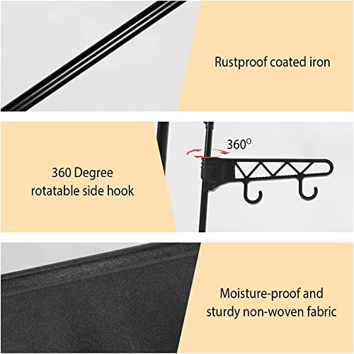 KOCASO Clothes Garment Rack 42.1"x14"x66.1", Metal Clothing Rack, Freestanding Wardrobe Closet Rack with 4 Shelves, Closet Organizer with 2 Hanging Rods Black