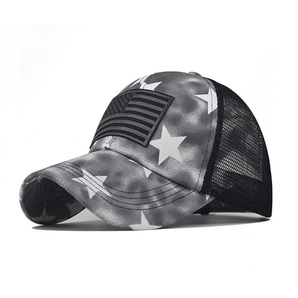 Criss Cross Hat Washed Distressed Baseball Cap Ponytail Hat High Messy Bun Ponycap for Women
