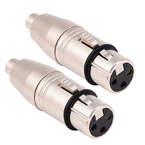EBTOOLS 2Pcs 3 Pin XLR Female Jack to RCA Female Audio Microphone Mic Connector Adapter XLR to Cinch Coupling Cinch Coupling ad Screw Free Design The XLR Female to RCA