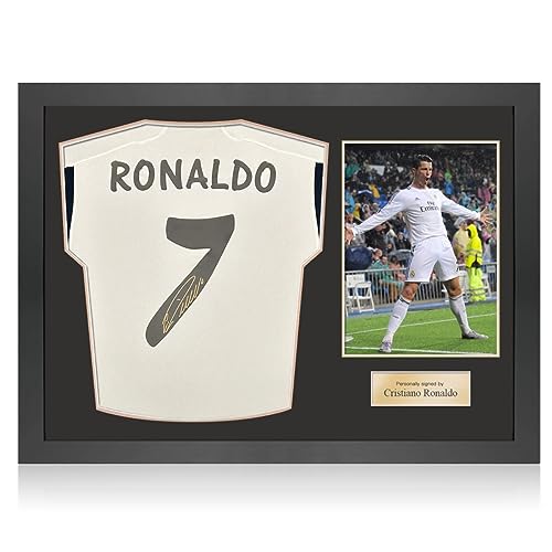 Cristiano Ronaldo Signed Real Madrid 2023-24 Soccer Jersey. Icon Frame White