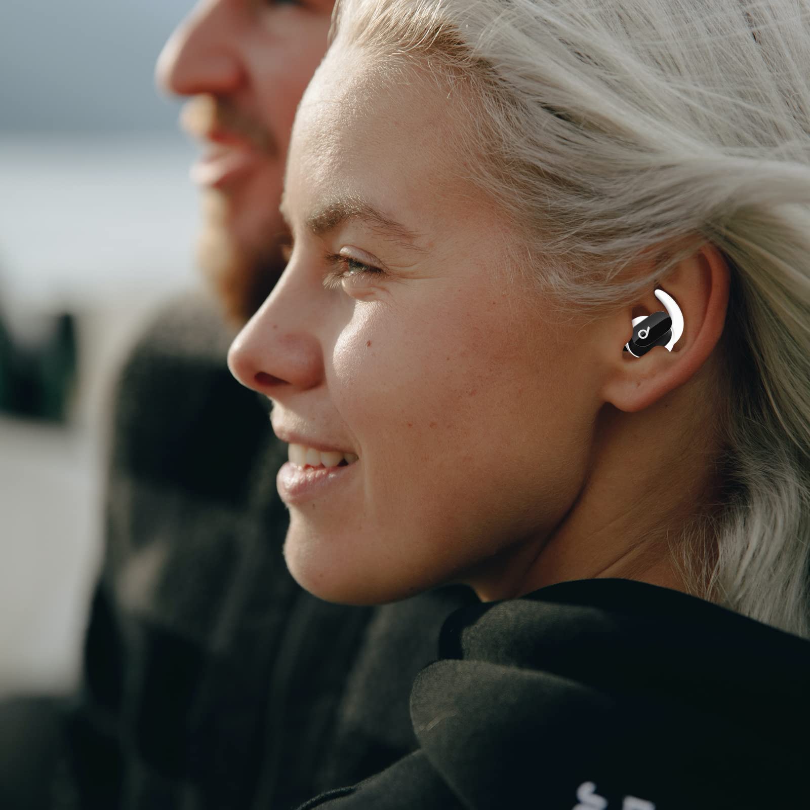 Ear Hooks for Beats Studio Buds, Ear Hook Accessories Compatible with Beats Studio Bud 2021 Silicone Anti-Slip EarTips Cover Holder (White)