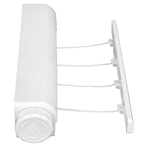 mumisuto Telescopic Clothes Airer, Heavy Duty for Drying Laundry Line Outdoor,Wall Mounted, Retracting Hanging Clothing Drying Rack(Cuatro cuerdas)