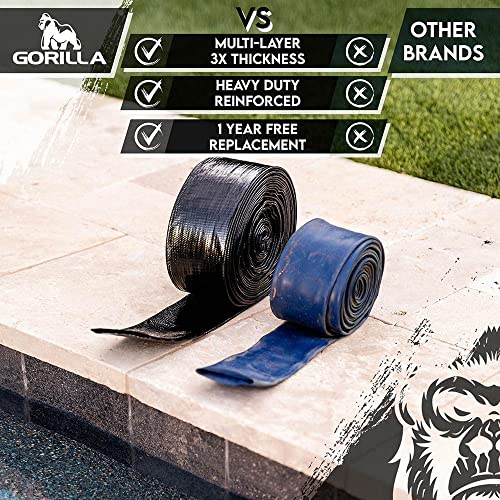 GORILLA Swimming Pool Backwash Hose with Clamp - Extra Heavy Duty - Weather and Chemical Resistant (50 FT)