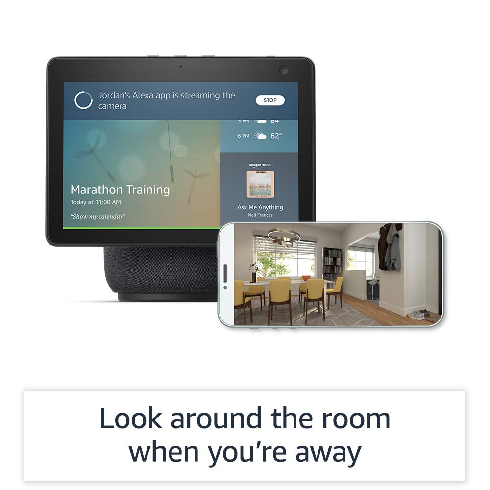 Certified Refurbished Echo Show 10 (3rd Gen) | HD smart display with motion and Alexa | Charcoal