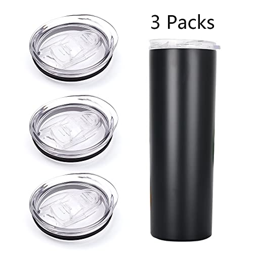20oz Skinny Tumbler Replacement Lids 3 Pack,2.75in Cup Mouth Compatible with YETI Rambler and More Tumbler Cups,Spill Proof Splash Resistant Silicone Sliding Covers.