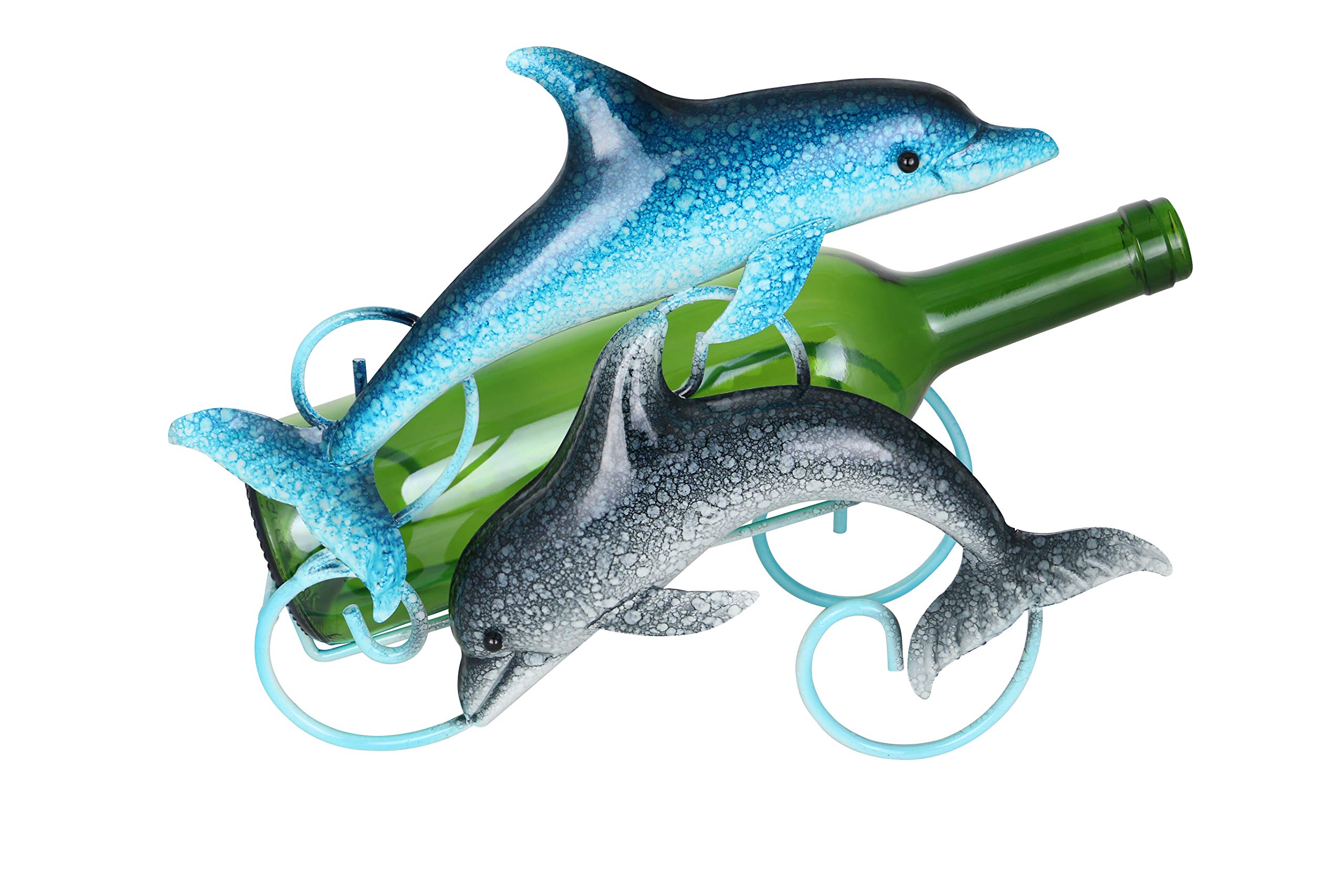 Dancing Bottlenose Dolphin Metal Wine Bottle Holder