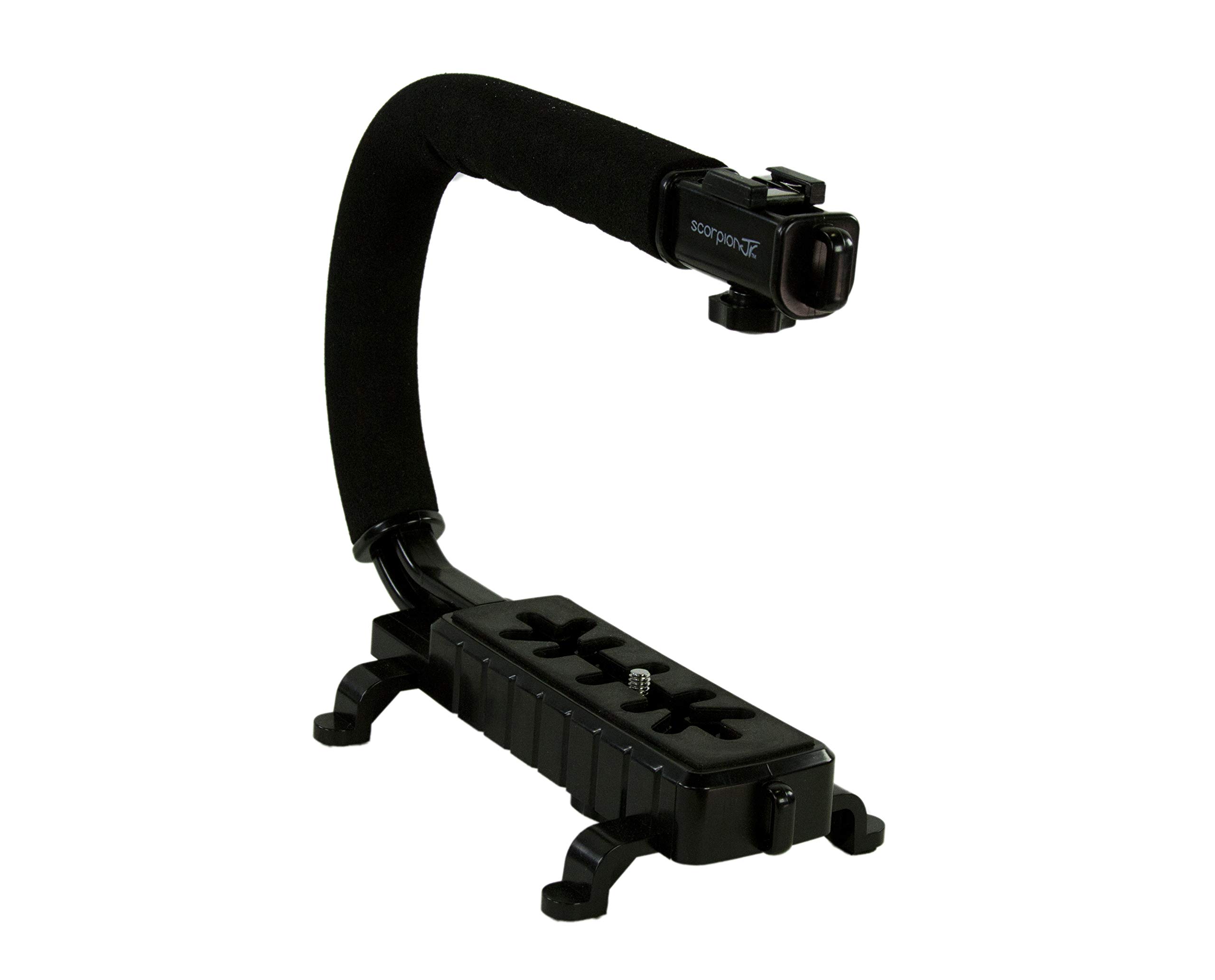 Cam Caddie Scorpion Jr Camera Stabilizer - Collapsible Stabilizing Smartphone Handle for All DSLR, GoPro, Mobile Phones with Integrated Cold Shoe and 1/4-20 Threaded Mounting Knob - Black