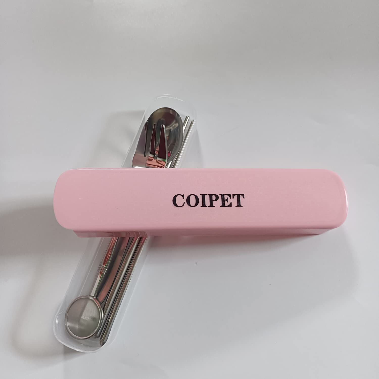 COIPET -Dishware,Cutlery chopsticks spoon set student portable office worker chopsticks box cute stainless steel fork three-piece set single