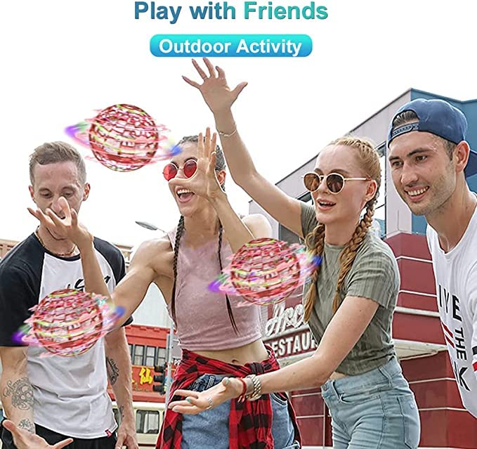 CASEIER Flying Orb Ball Toys - 2023 Upgraded Hover Ball orb with boomerange Effect, Floating Ball for Kids and Adults - Red