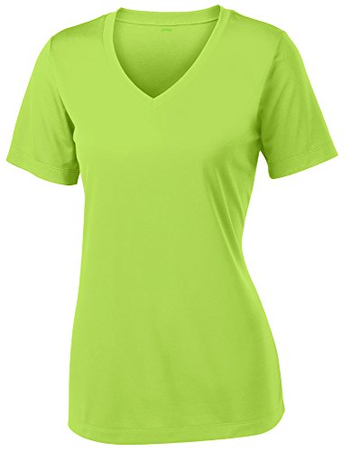 Opna Women's Short Sleeve Moisture Wicking Athletic Shirt, X-Large, Lime Shock