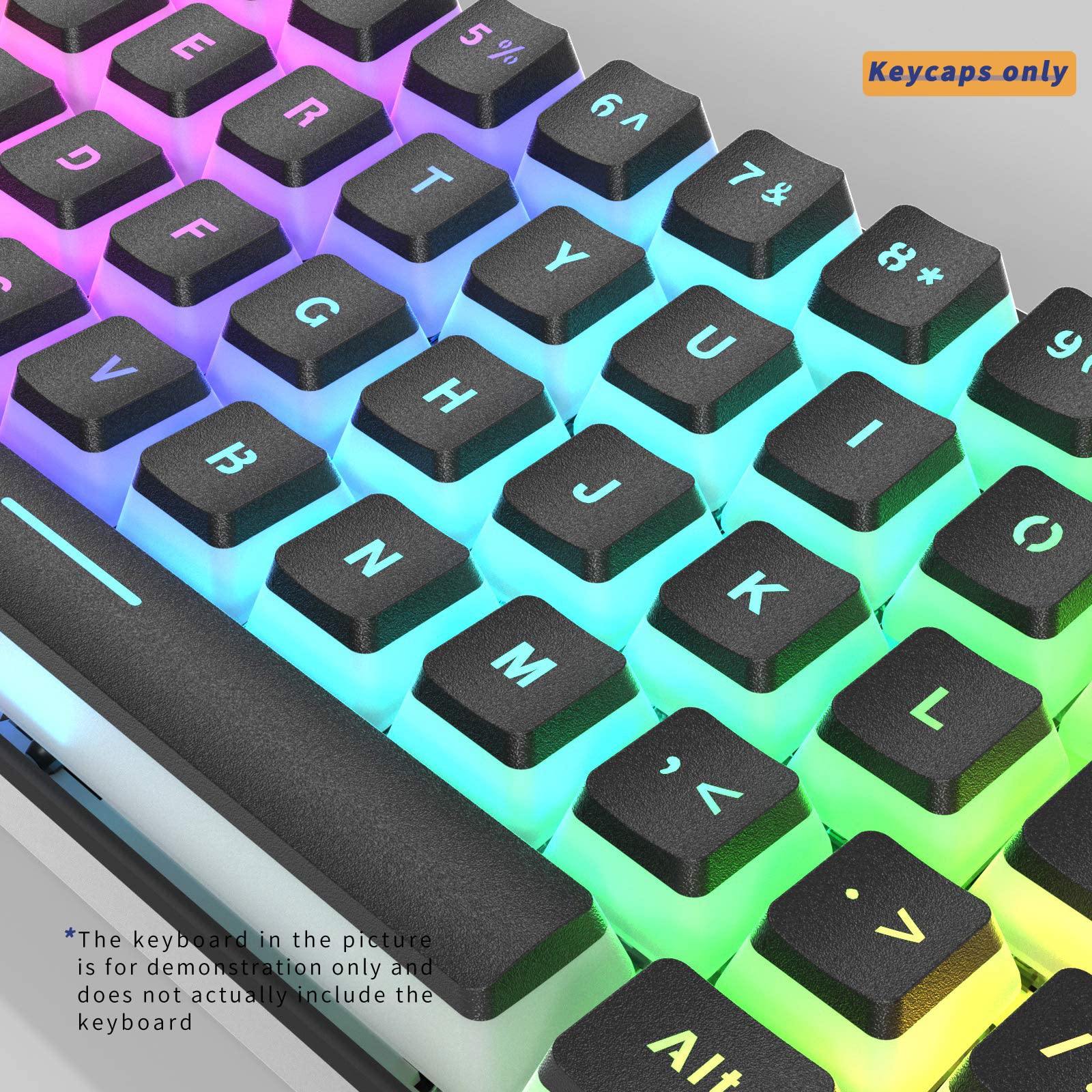 DIERYA PBT Double-Shot Pudding Keycaps, 108 Keys OEM Profile ANSI Layout Keycaps Set, Compatible with Full-Size/TKL/80%/75%/60% Percent Mechanical Gaming Keyboard (Keycaps only)