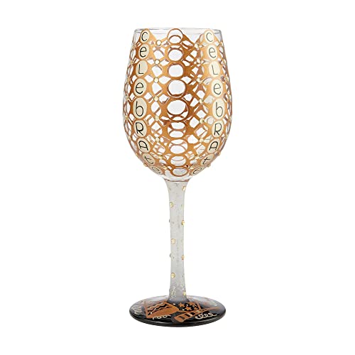 Enesco Designs by Lolita Celebrate Artisan Wine Glass, 15 Ounce, Multicolor